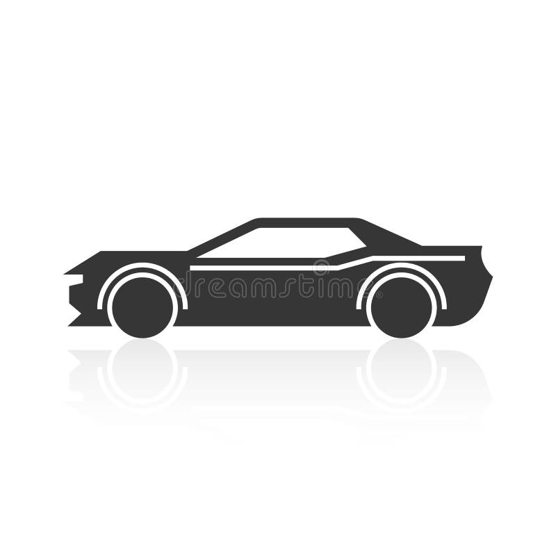 Solid Icons for Car Side View and Shadow,vector Illustrations Stock ...
