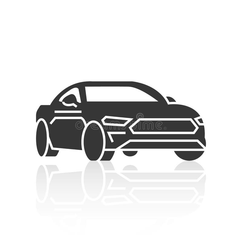 Solid Icons for Car Side View and Shadow,vector Illustrations Stock ...
