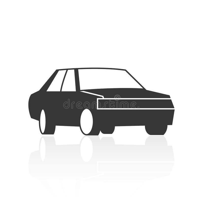 Solid Icons for Car Side View and Shadow,vector Illustrations Stock ...