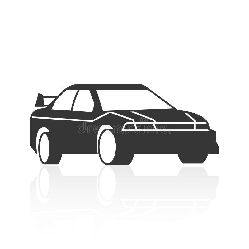 Solid Icons for Car Side View and Shadow,vector Illustrations Stock ...