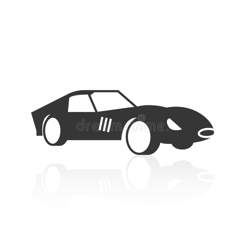 Solid Icons for Car Side View and Shadow,vector Illustrations Stock ...