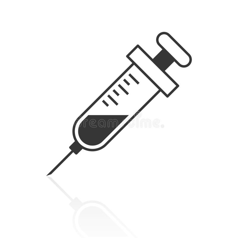 Solid Icons for Syringe and Shadow Stock Illustration - Illustration of ...