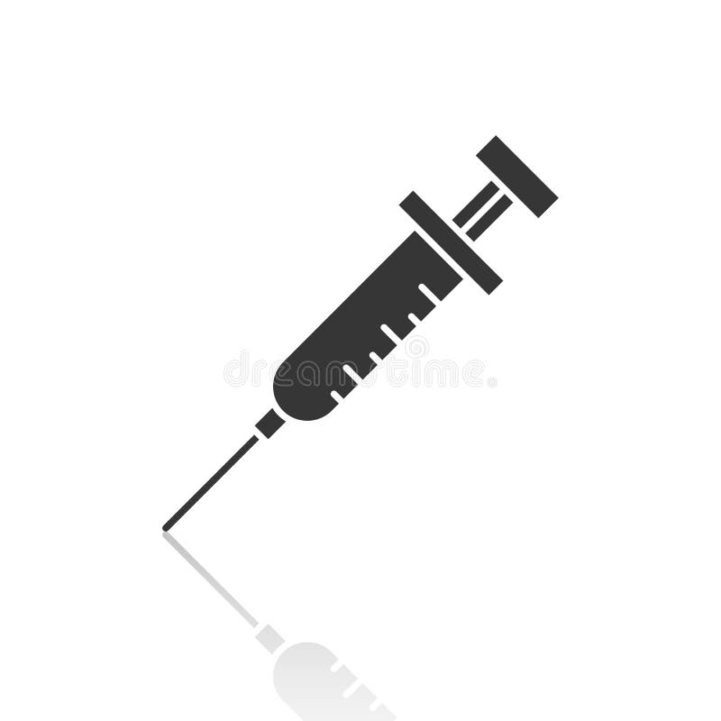 Solid Icons for Syringe and Shadow,vector Illustrations Stock Vector ...