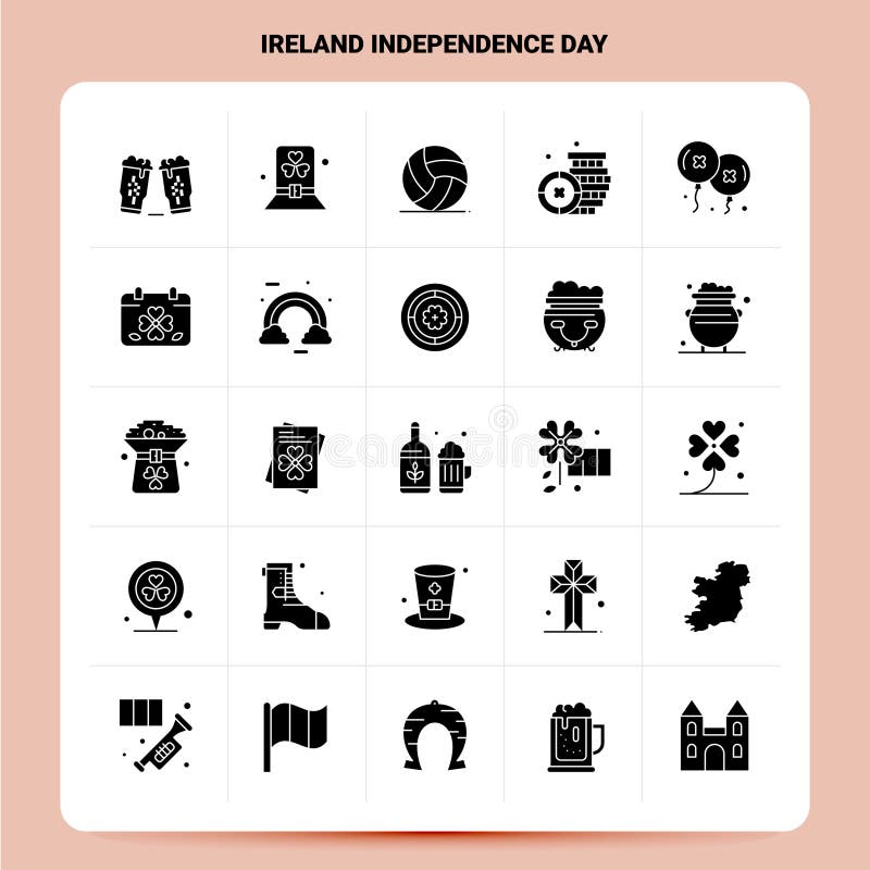 Solid 25 Ireland Independence Day Icon Set. Vector Glyph Style Design ...
