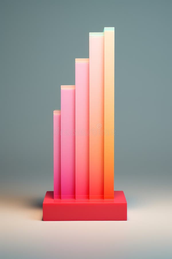 Solid Light Color 3D Business Growth Chart AI Generated Stock ...