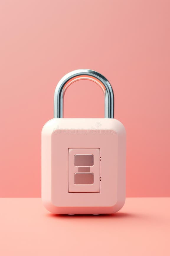 Solid Light Color Pad Lock Side View AI Generated Stock Illustration ...