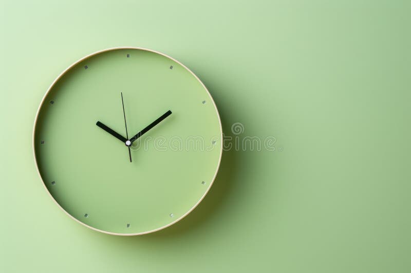 Solid Light Green Clock Face Front View AI Generated Stock Illustration ...