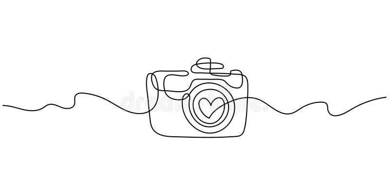 Solid Line Vector Illustration Design of Digital Camera on White ...