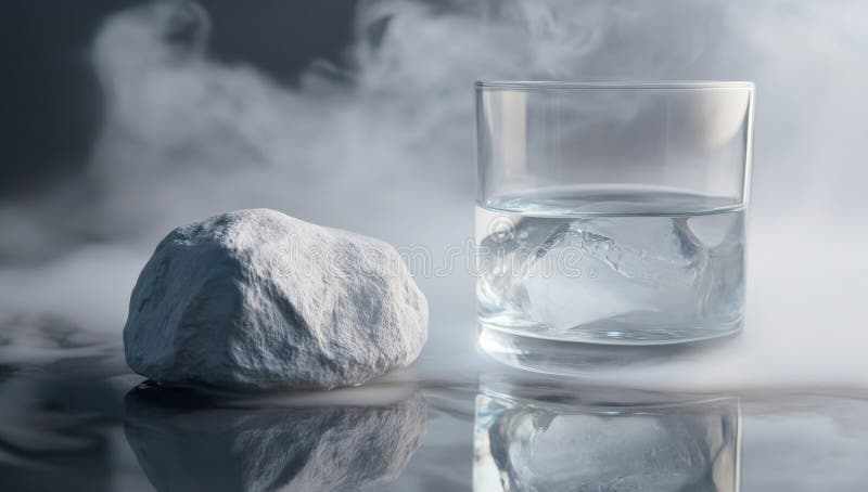 A Solid, a Liquid, and a Gas Representing Science and Matter, Displayed ...