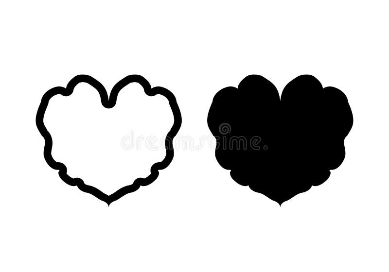 Solid Black Heart Clipart