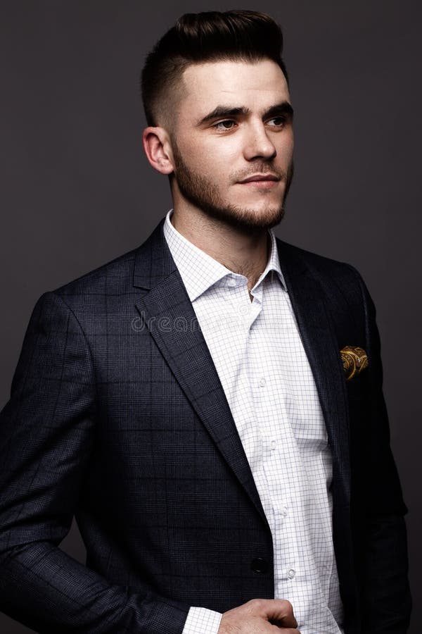 Solid Man with Beard and Mustache in Classic Fashionable Suit. Stock ...