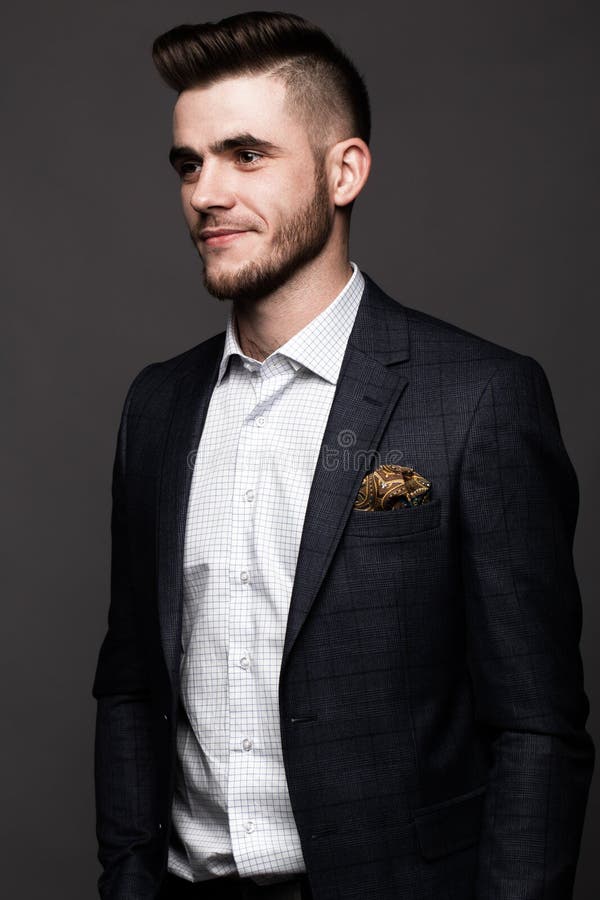 Solid Man with Beard and Mustache in Classic Fashionable Suit. Stock ...