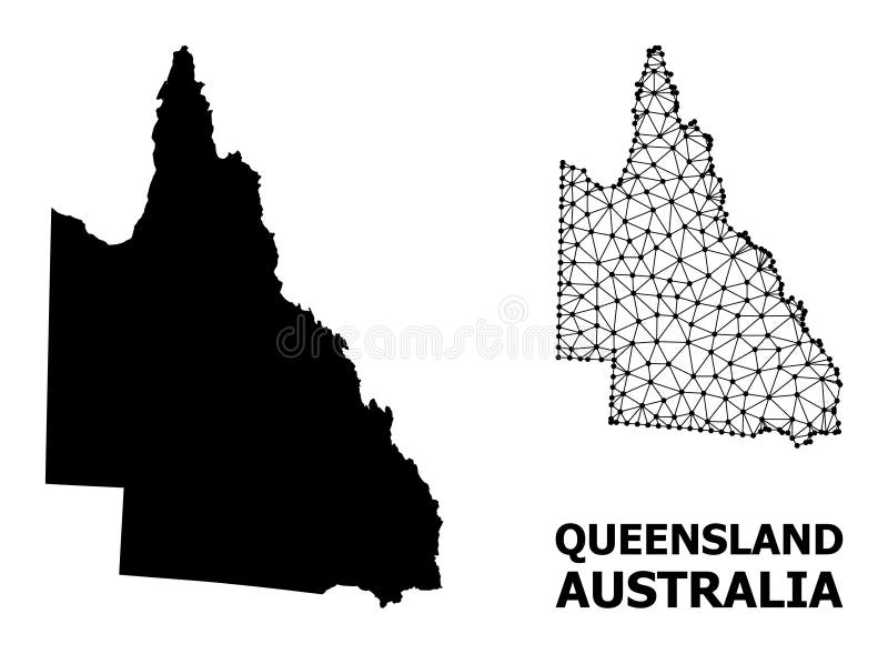 Solid and Mesh Map of Australian Queensland Stock Vector - Illustration ...