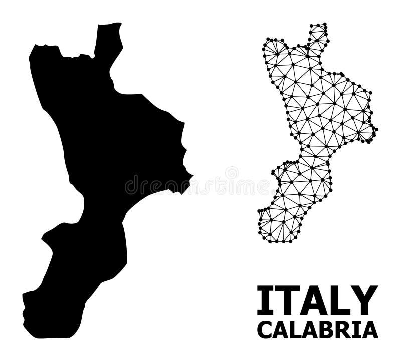 Solid and Mesh Map of Calabria Region Stock Vector - Illustration of ...
