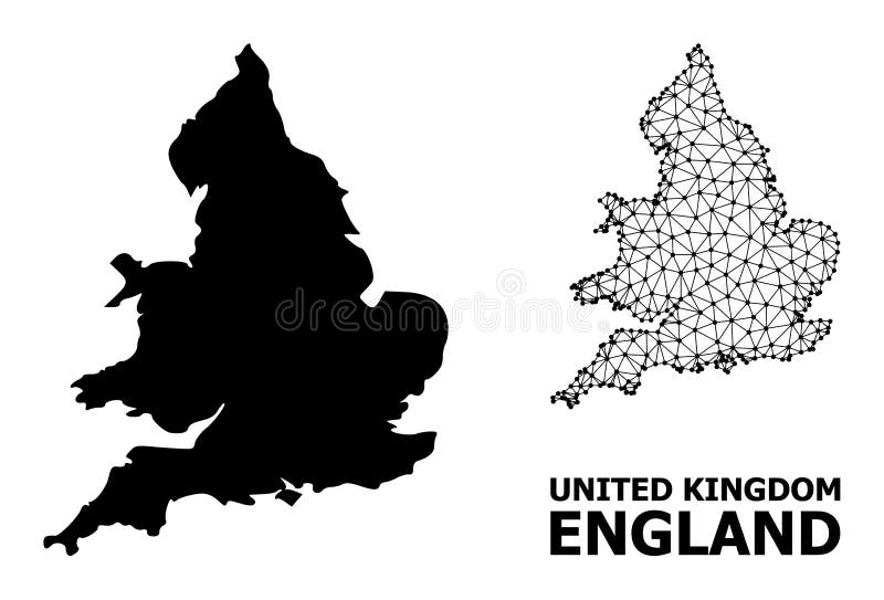Solid and Mesh Map of England Stock Vector - Illustration of national ...
