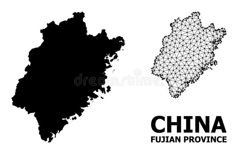 Solid and Mesh Map of Fujian Province Stock Vector - Illustration of ...