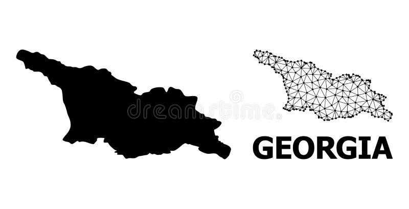 Solid and Mesh Map of Georgia Stock Vector - Illustration of georgian ...