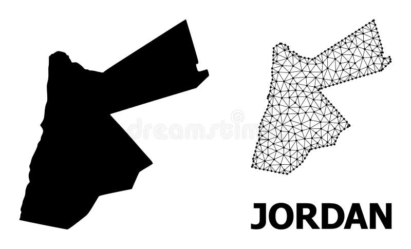 Solid and Mesh Map of Jordan Stock Vector - Illustration of poly ...