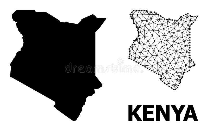 Solid and Mesh Map of Kenya Stock Vector - Illustration of geometric ...