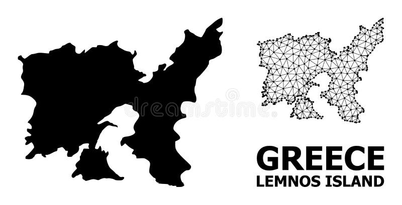 Solid and Mesh Map of Lemnos Island Stock Vector - Illustration of ...