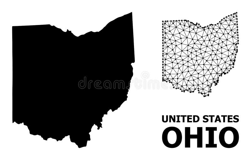 Solid and Mesh Map of Ohio State Stock Vector - Illustration of design ...