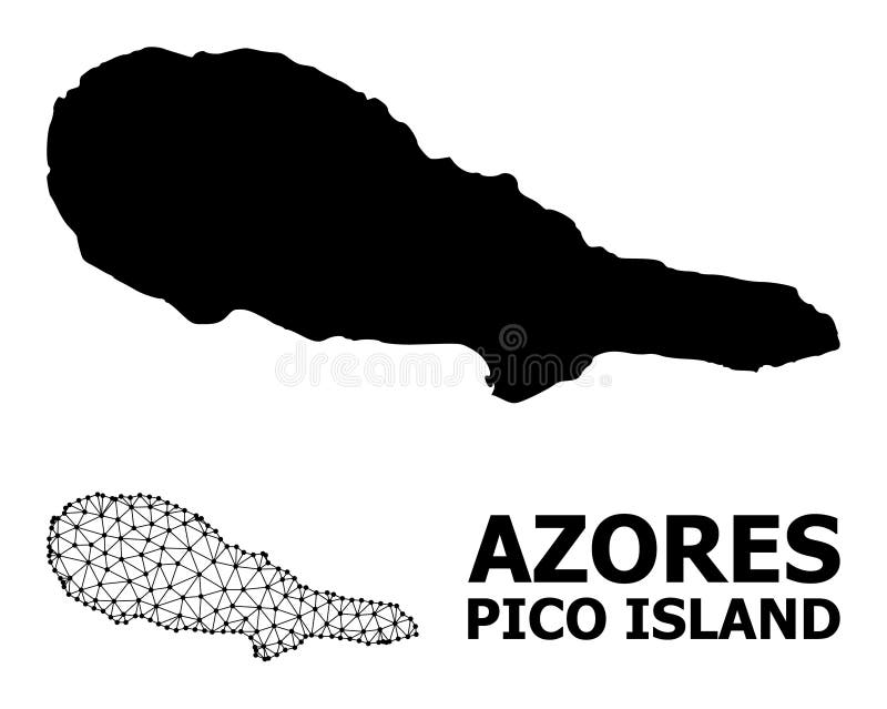 Solid and Mesh Map of Pico Island Stock Vector - Illustration of ...