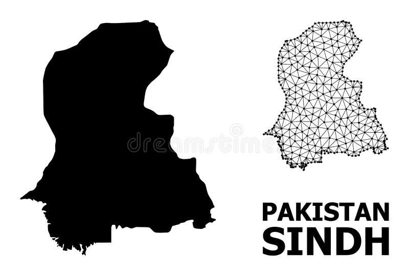 Solid and Mesh Map of Sindh Province Stock Vector - Illustration of ...