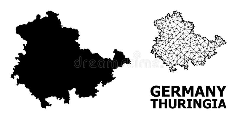 Solid and Mesh Map of Thuringia State Stock Vector - Illustration of ...