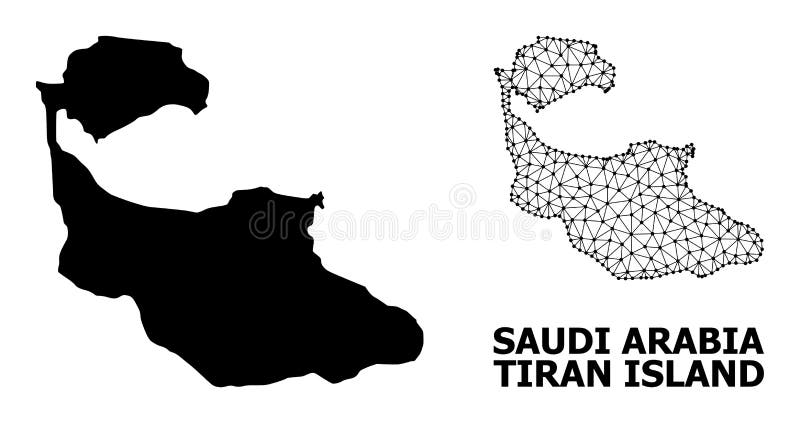 Solid and Mesh Map of Tiran Island Stock Vector - Illustration of ...