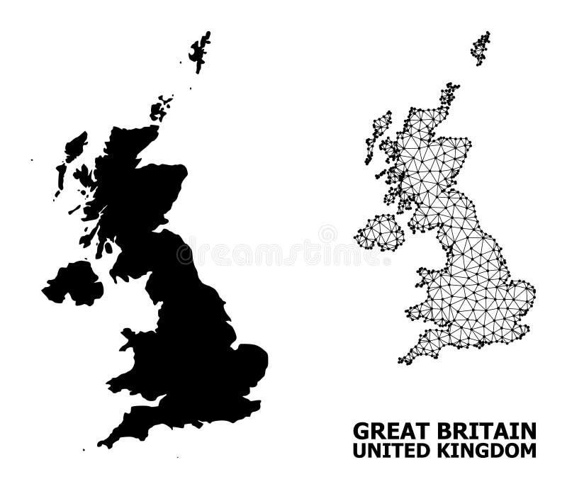 Solid and Mesh Map of United Kingdom Stock Vector - Illustration of ...