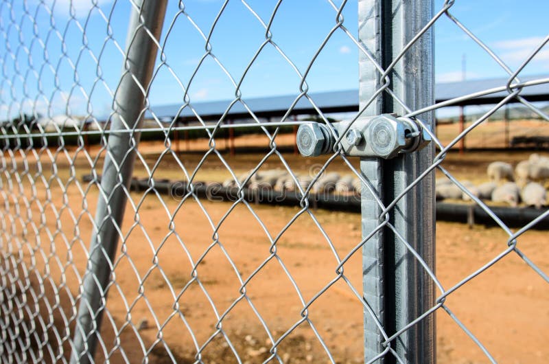 Solid Metallic Mesh Fence Closeup Stock Photo - Image of metal ...