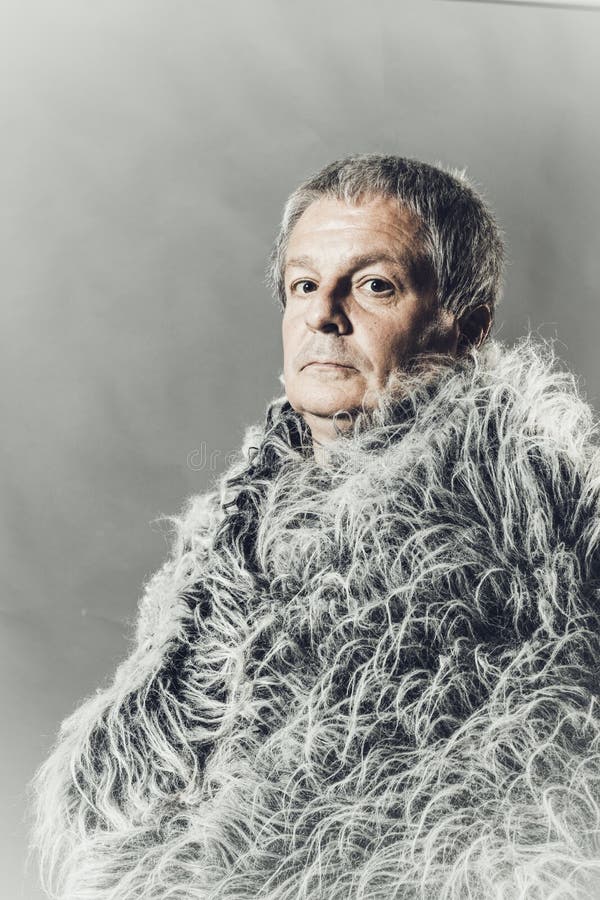 Solid Middle-aged Man in a Fur Mantle Stock Photo - Image of mature ...