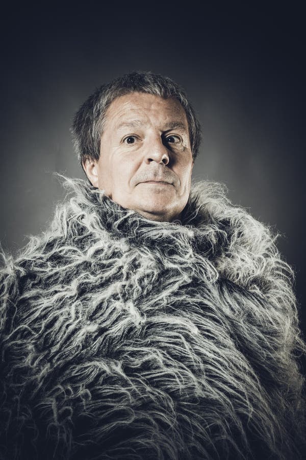 Solid Middle-aged Man in a Fur Mantle Stock Photo - Image of middleaged ...