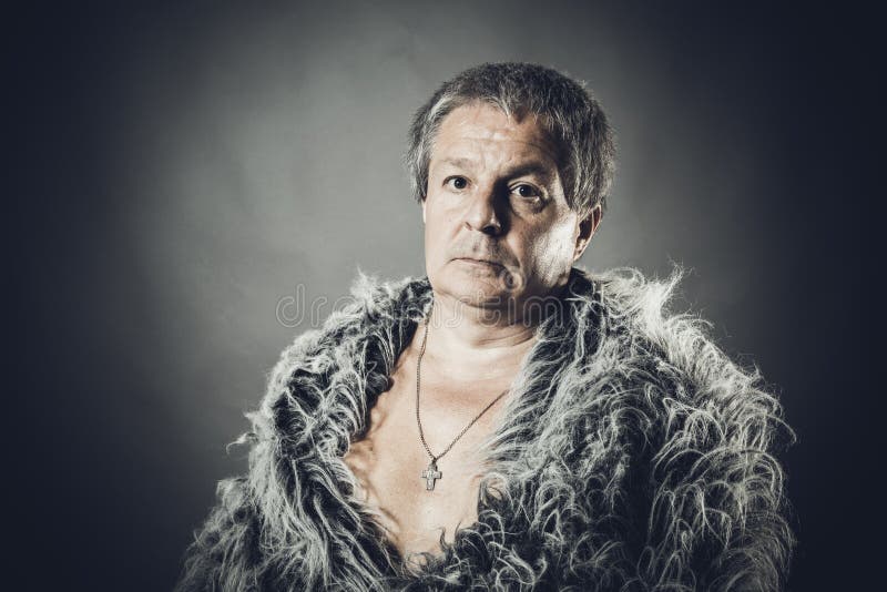 Solid Middle-aged Man in a Fur Mantle Stock Photo - Image of matured ...