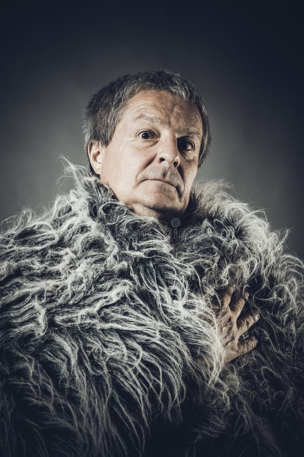 Solid Middle-aged Man in a Fur Mantle Stock Image - Image of portrait ...