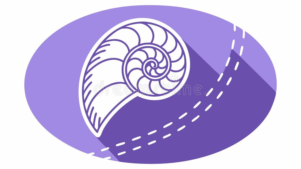 Solid Nautilus Shell Icon for Oceanography and Beauty, Vector Design ...