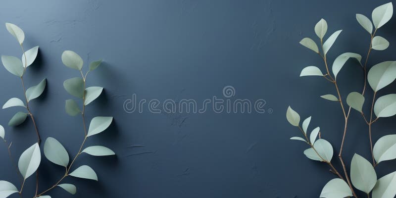 Solid Navy Wallpaper with Rich Texture and Subtle Leaf Accents Stock ...