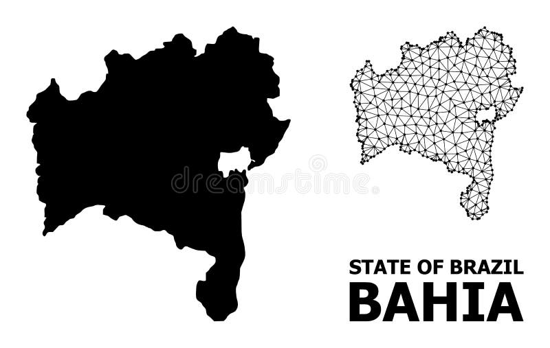 Solid and Network Map of Bahia State Stock Vector - Illustration of ...