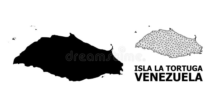 Solid and Network Map of Isla La Tortuga Stock Vector - Illustration of ...