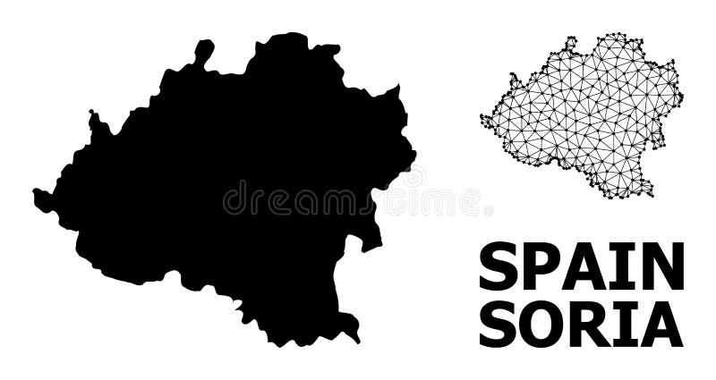 Solid and Network Map of Soria Province Stock Vector - Illustration of ...