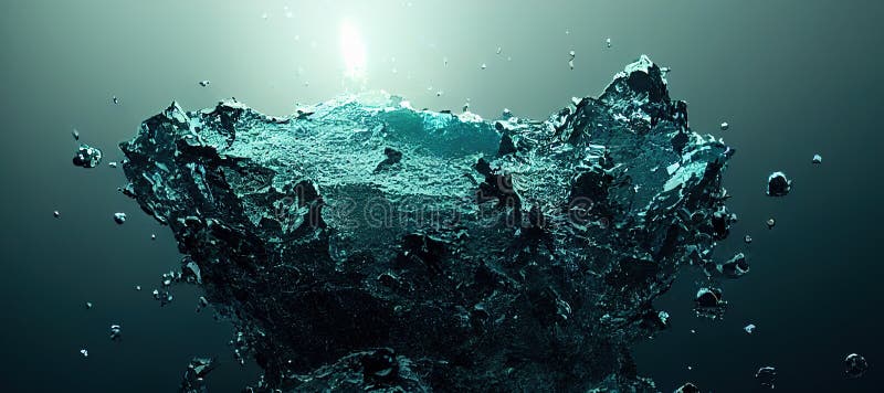 Solid Object Explosion Background in Water Stock Illustration ...