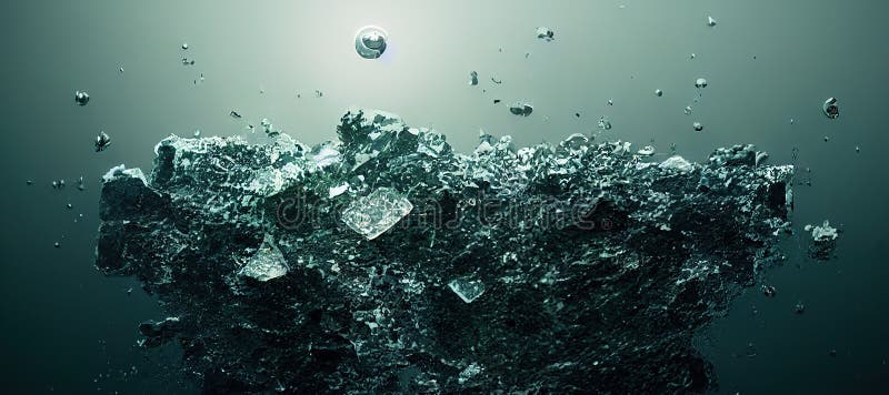 Solid Object Explosion Background in Water Stock Illustration ...