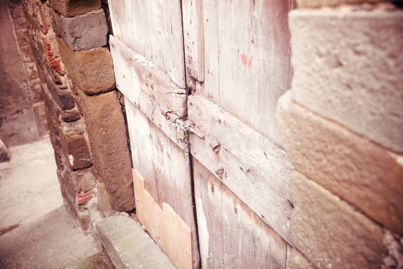 Door-blocked up and nailed stock photo. Image of design - 17909986