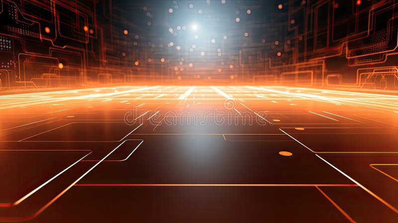 Solid Orange Technology Background Stock Illustration - Illustration of ...