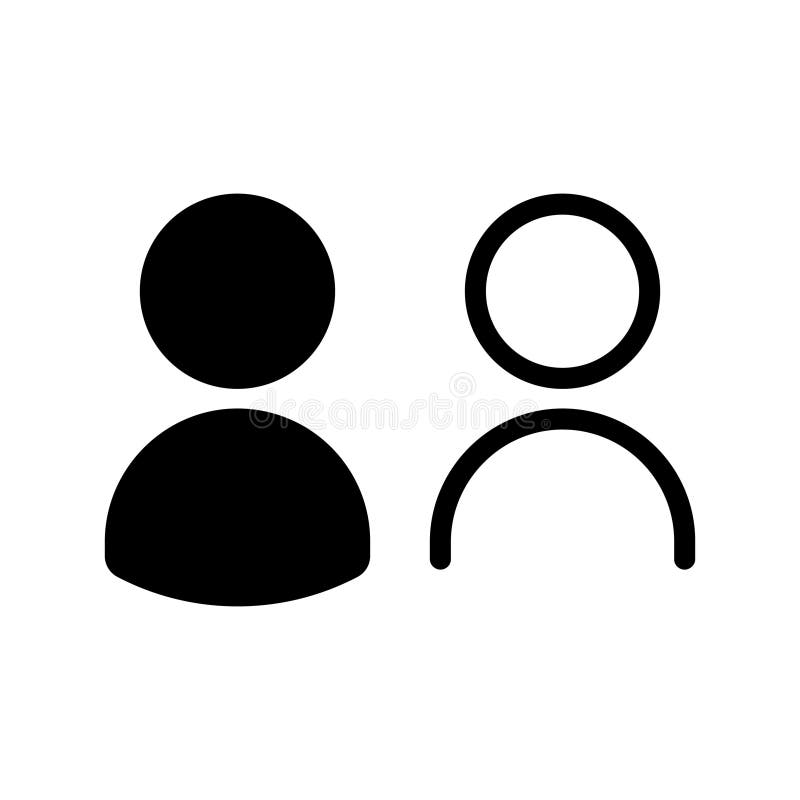 Solid and Outline User Profile Icon Stock Vector - Illustration of ...