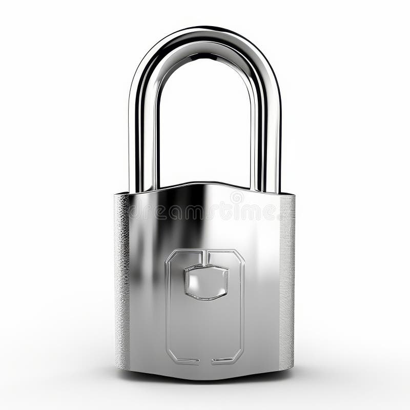 A Solid Padlock Isolated on a Pristine White Background, Ai Generated ...