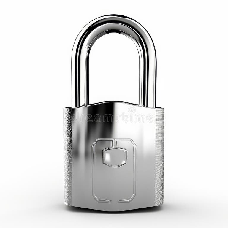 A Solid Padlock Isolated on a Pristine White Background, Ai Generated ...