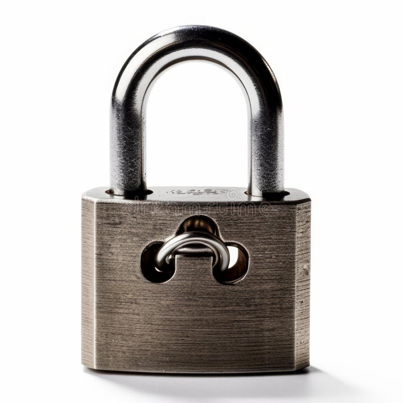 A Solid Padlock Isolated on a Pristine White Background, Ai Generated ...