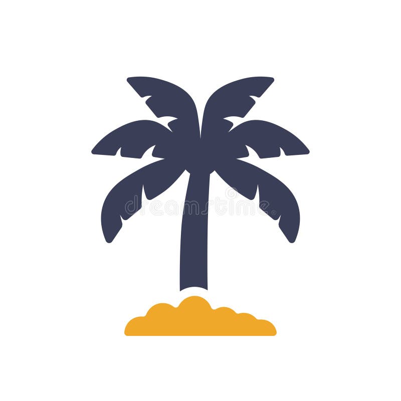 Tropical Palm Tree Icon, Perfect Representation for Themes Related To ...