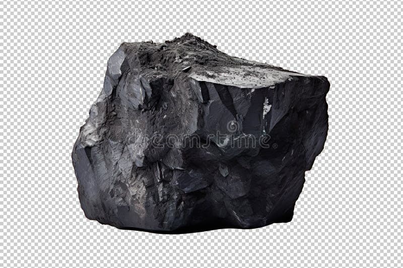 A Solid Piece of Coal Isolated on Clear White and Transparent ...